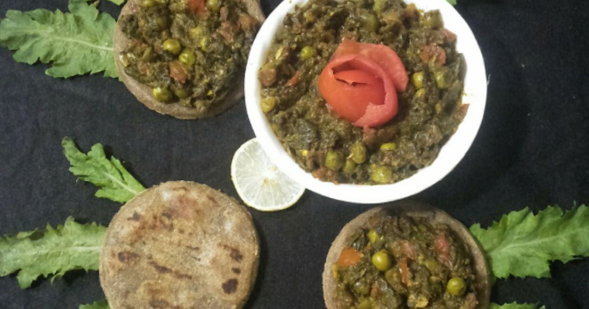 Afeem Patta Bhaji With Mini Bajra Roti Bites Recipe by Mamta L. Lalwani ...