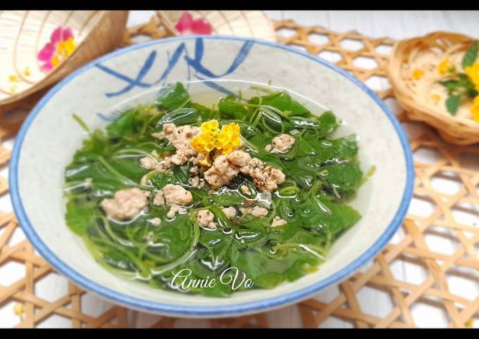 Cách Làm Món Canh thịt xay nấu rau má của Annie Vo - Cookpad