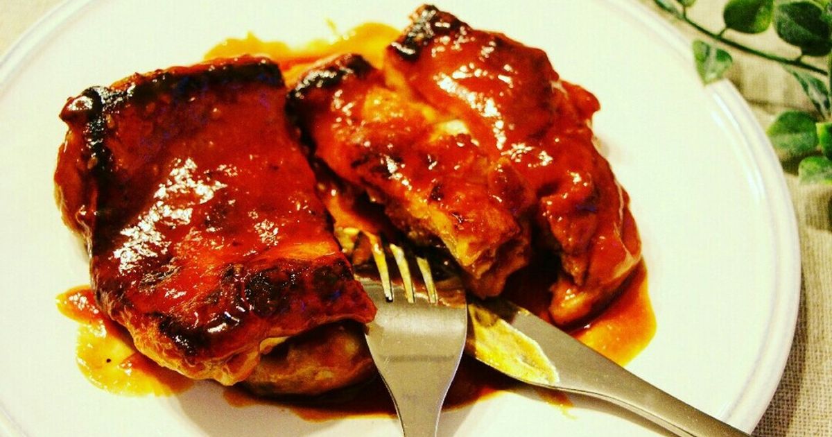 Easy Western Style Teriyaki Chicken With Bbq Sauce Recipe By 3姉妹母ちゃんmin