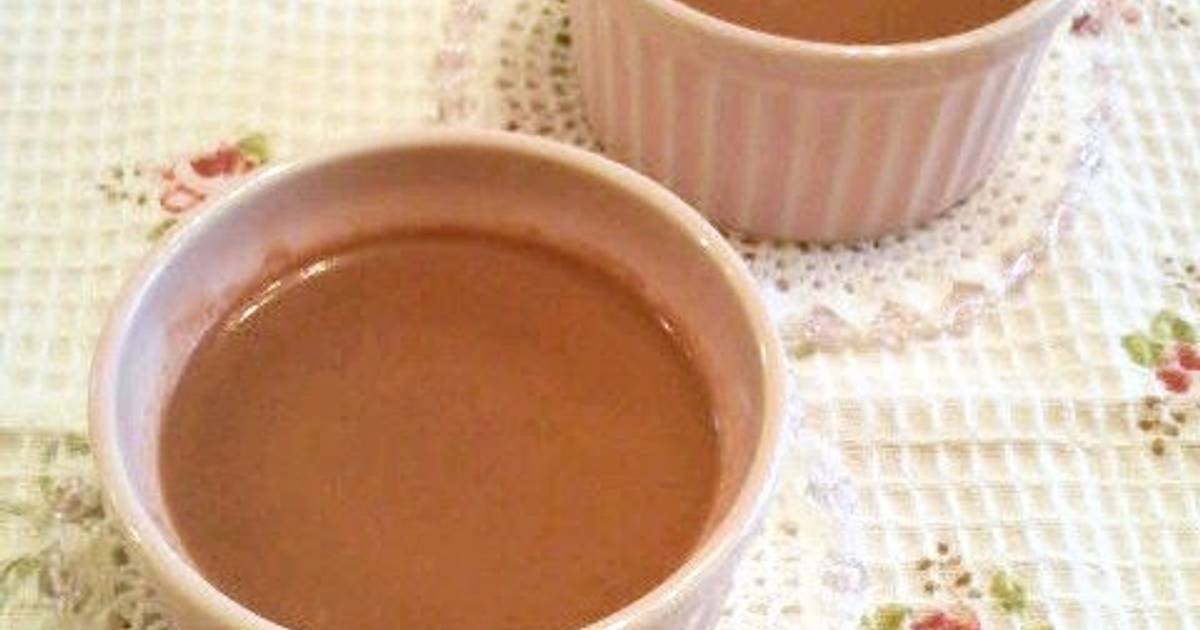 Simple & Smooth Chocolate Custard Pudding in the Microwave Recipe by ...