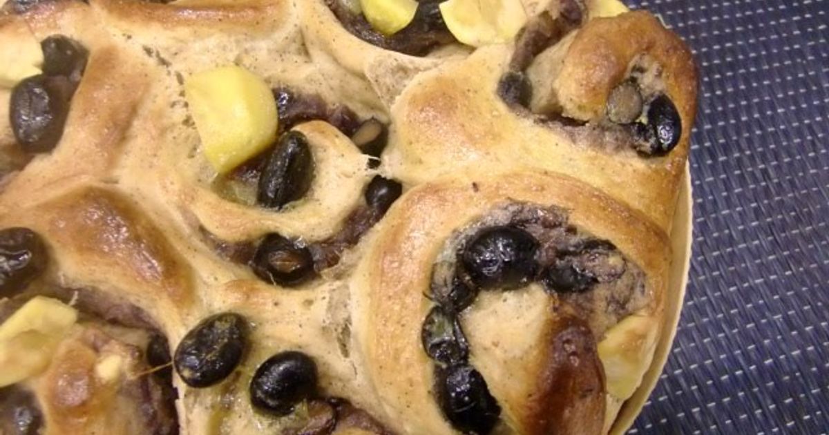 ~Big Sweet Bean Paste Bread With Black Beans & Kinako~ Recipe By ...