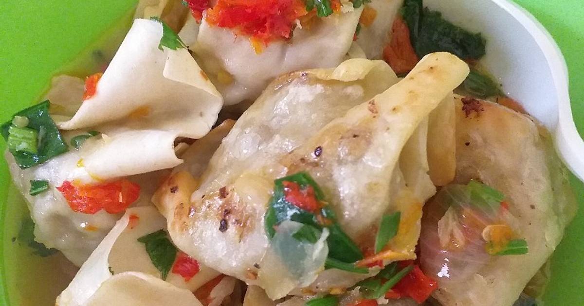 Resep Pangsit Isi Tempe Kuah Bakso Pedas oleh 🍳Willa Excel 🍳 - Cookpad