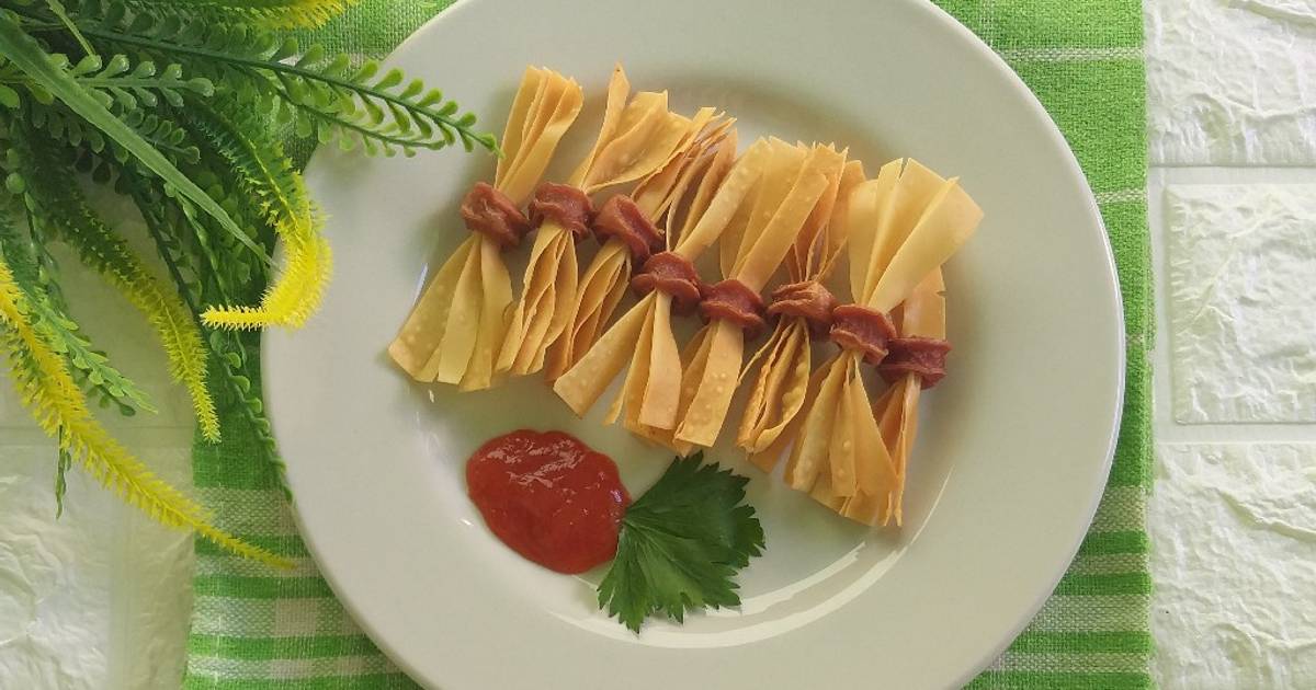 29 resep kreasi kulit pangsit sosis kipas enak dan mudah - Cookpad