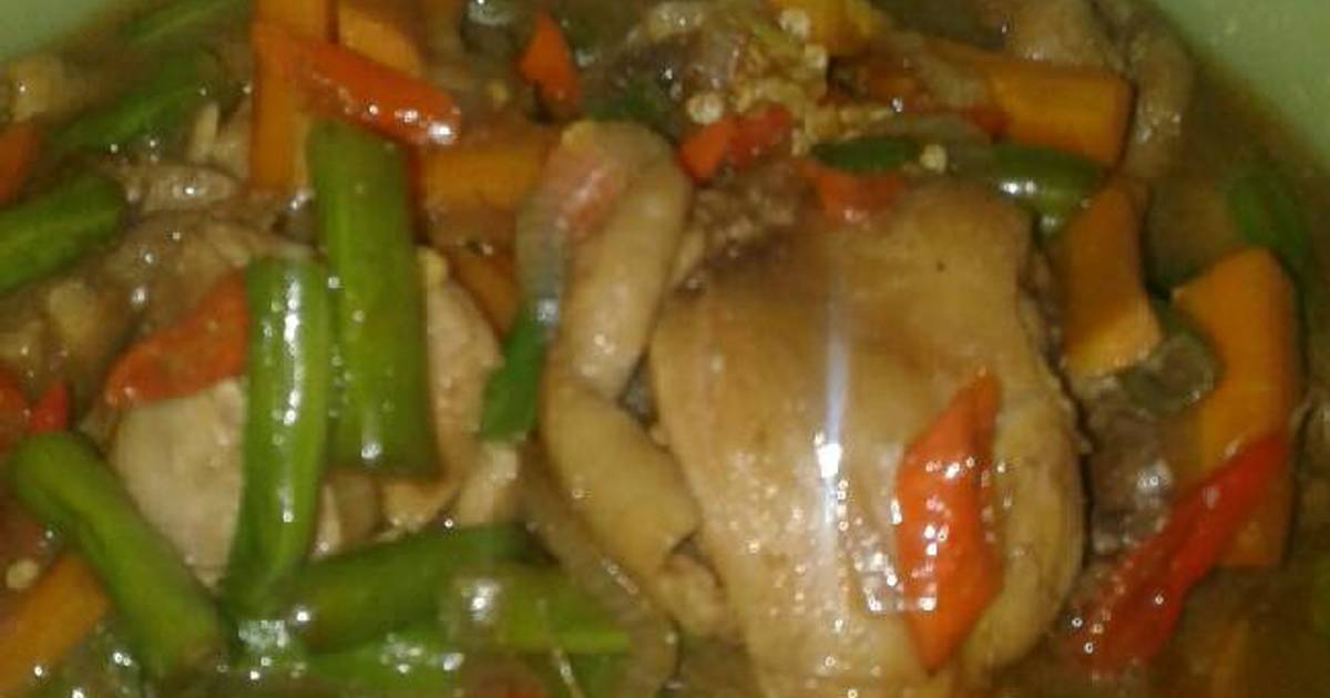 Resep Ayam Buncis Wortel Masak Saori Oleh Zhielusiana Cookpad