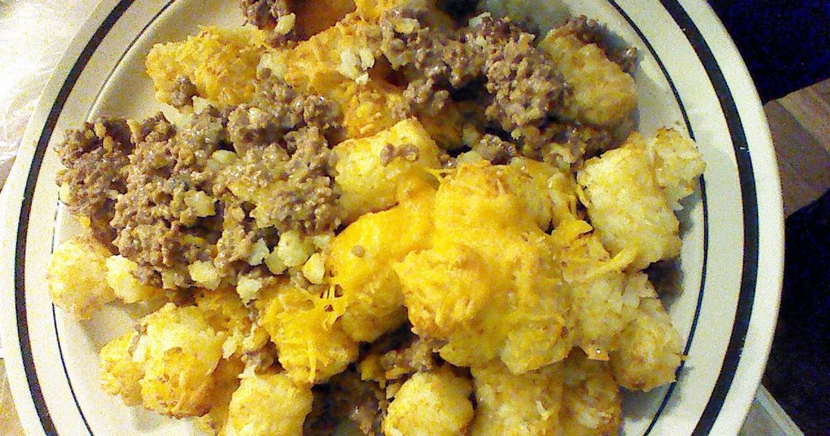 super simple tator tot casserole Recipe by PrincessKristi - Cookpad