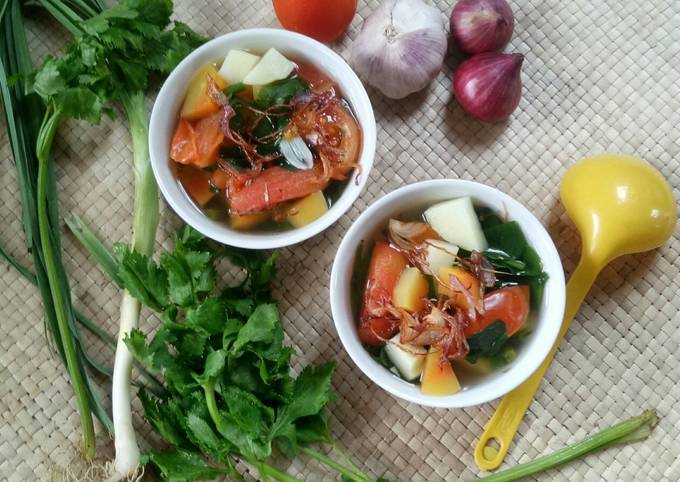 Resep Sayur sup bening pepaya.kentang daun katuk oleh juwairiah - Cookpad