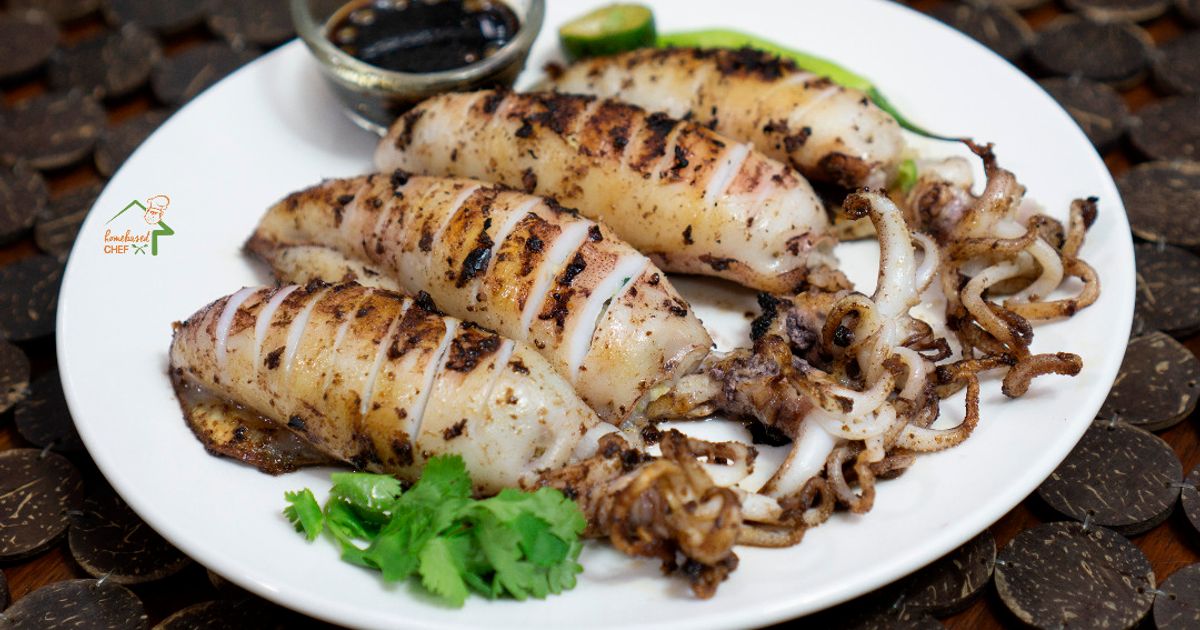 Juicy Grilled Stuffed Squid Recipe By Homebasedchef