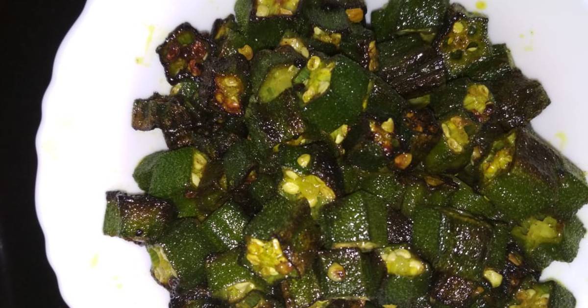 Okra fry Recipe by Sresht gulati - Cookpad