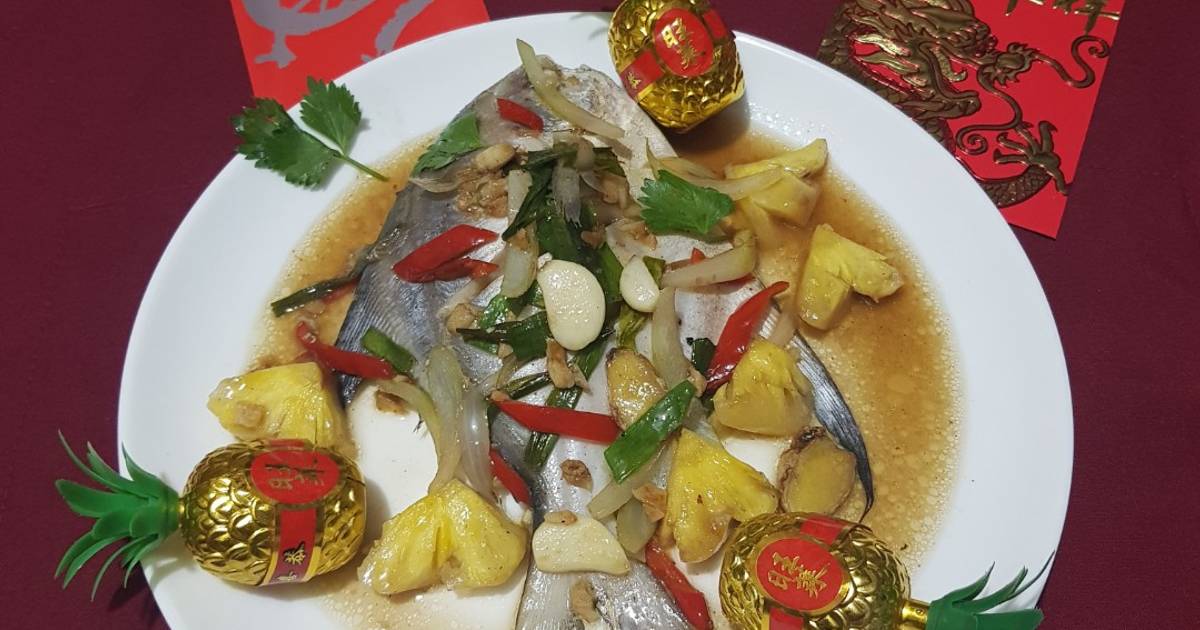 Resep Steam Fish with Pineapple (White Pomfret) oleh Lina Bachry - Cookpad