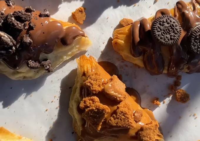 Nutella and Biscoff Warbat Belashta Recipe by Attia Ahmed - Cookpad