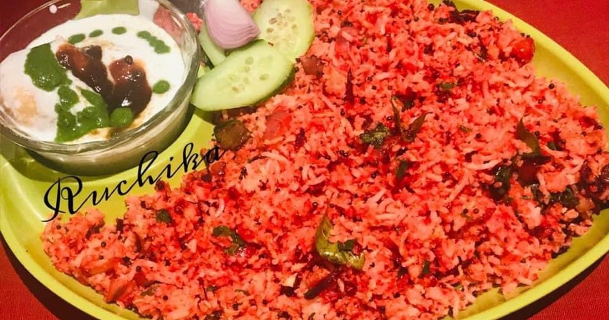 Beetroot Coconut Rice Recipe By Ruchika