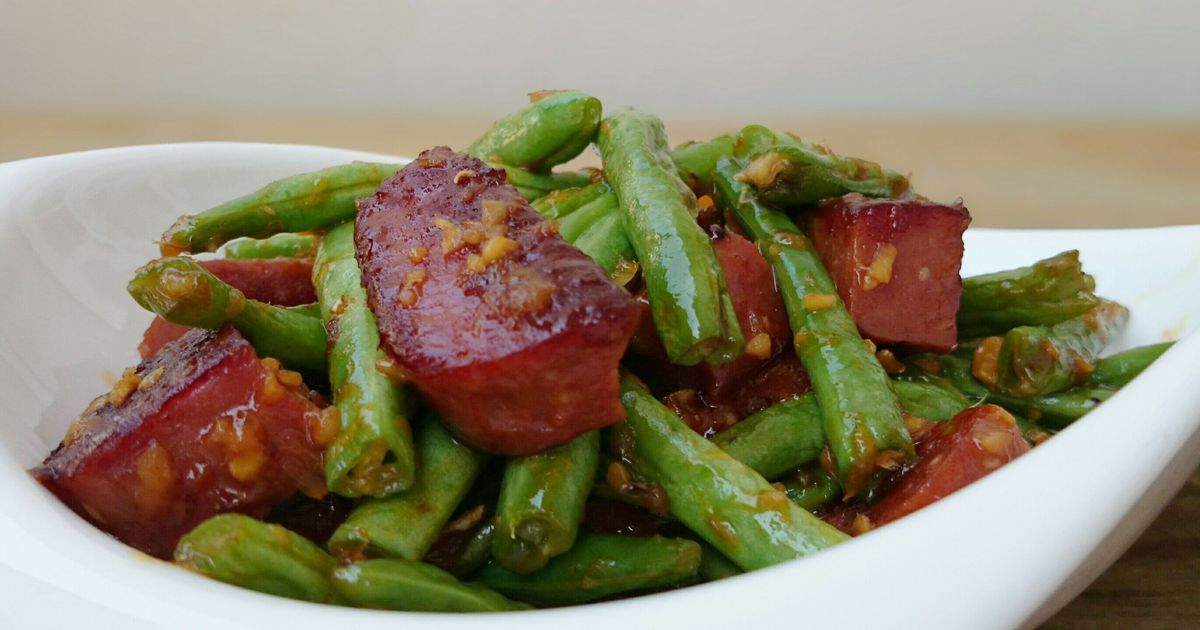 Green Bean And Spam With Orange Ginger Sauce Recipe By Lyii G