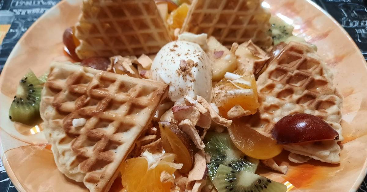 Waffles con frutas - 247 recetas caseras- Cookpad