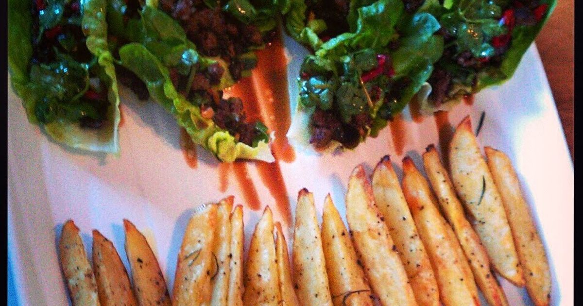 Chilli Beef In Lettuce Cups With Roast Potato Wedges Recipe By Smithers