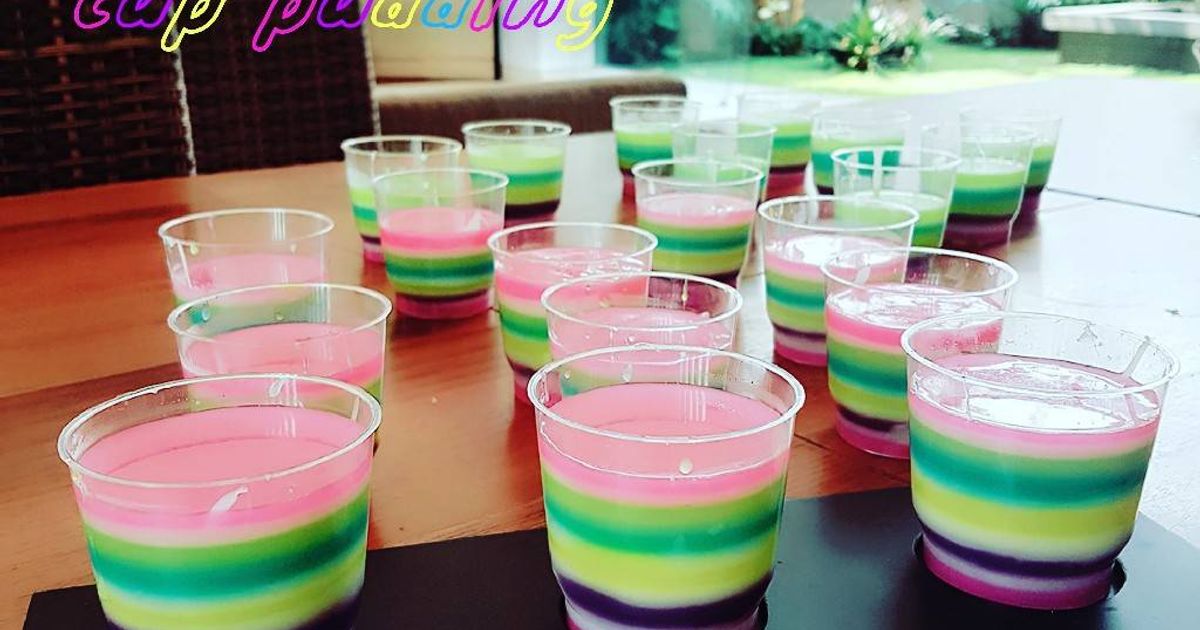 Resep Rainbow Cup Pudding oleh Airin Widjaya - Cookpad
