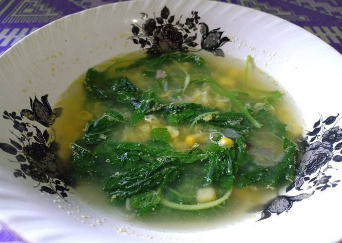 Resep Sayur menir (bayam+jagung) oleh Amelya D.A - Cookpad