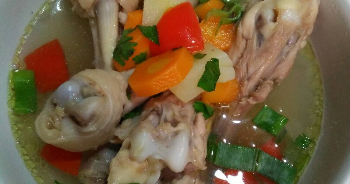 Resep sup ayam sehat dan sedap: Mudah dibuat