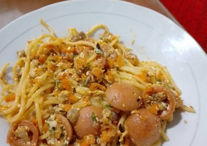 Resep Spageti Goreng Wortel Sosis oleh @dapurkilat - Cookpad