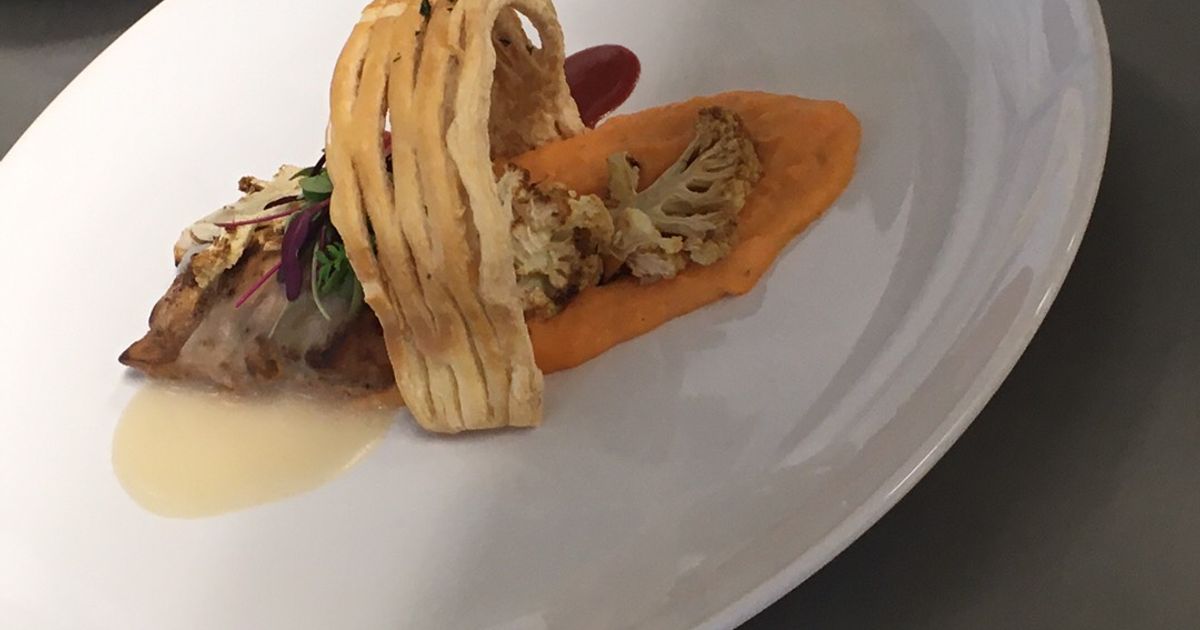 Bourbon Chicken Breast /Cherry Glaze /Veloute Sauce / Puff Pastry ...