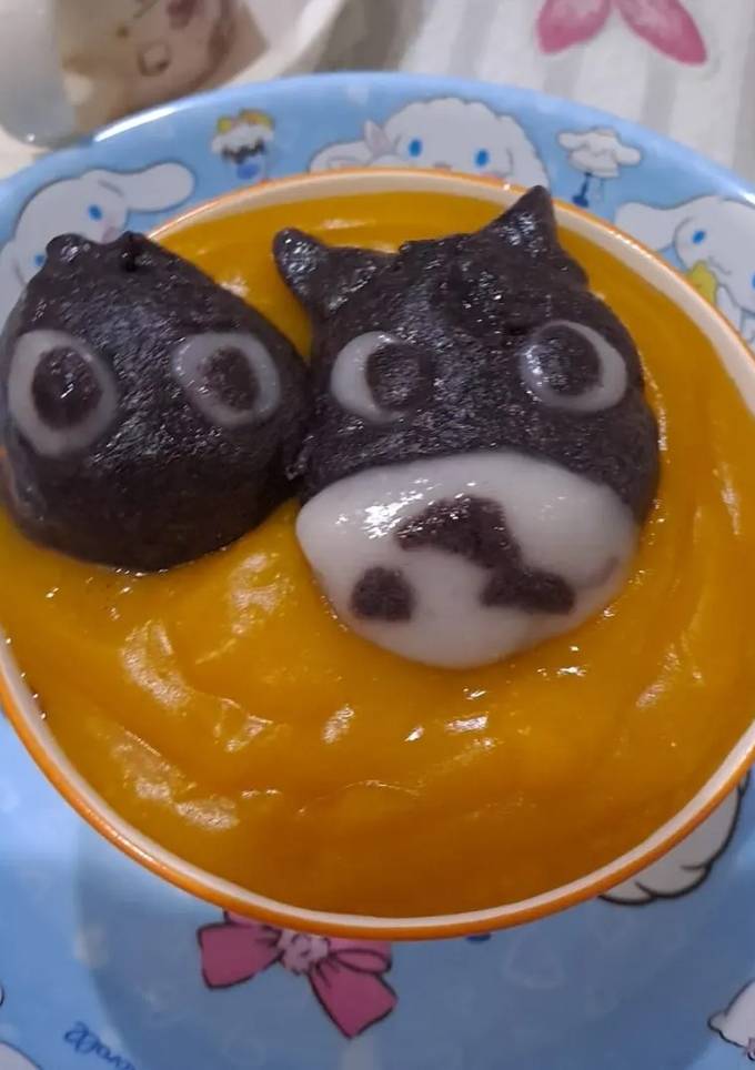 Resep Korean Pumpkin Hobakjuk & mochi (glutinous rice balls)🎃 Bubur ...