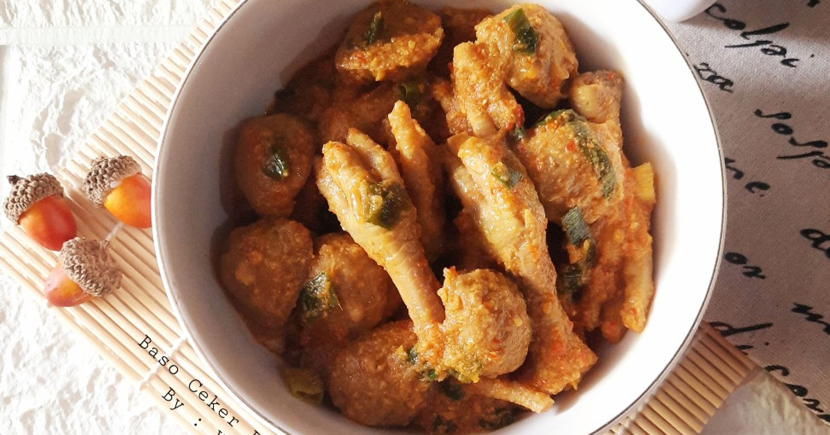 Resep Baso Ceker Bumbu Pedas oleh 🍀Vida Tyas🍀 - Cookpad