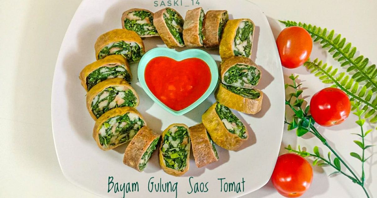 Resep Bayam Gulung Saos Tomat oleh Fara Saskia - Cookpad