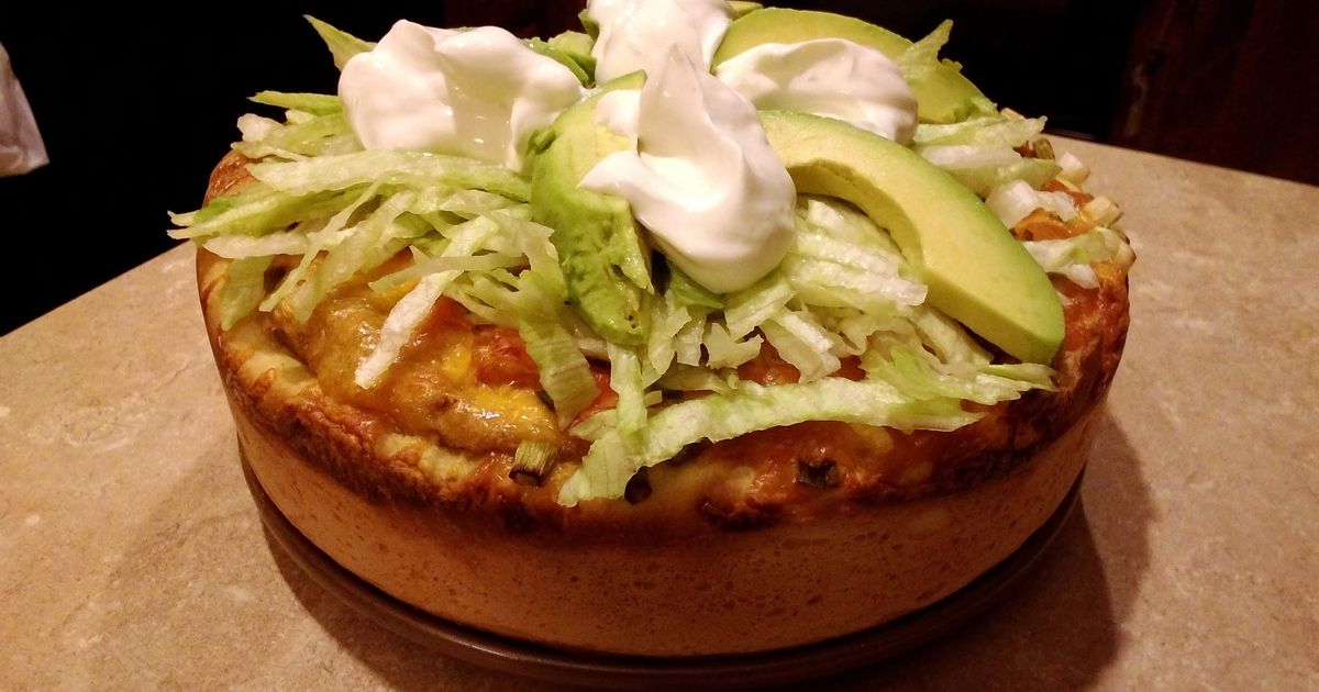 Deep Dish Taco Pizza Recipe By Taylor Topp Comacho
