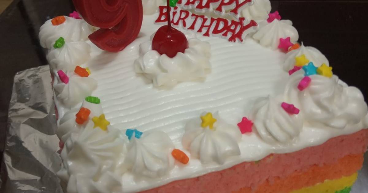 Resep Rainbow cake oleh neng watie - Cookpad
