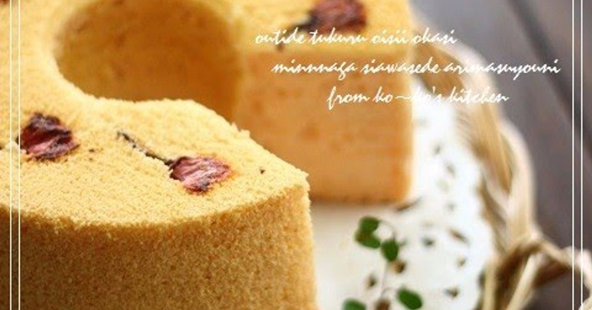 Sakura Flavored Chiffon Cake Recipe By Cookpad.Japan