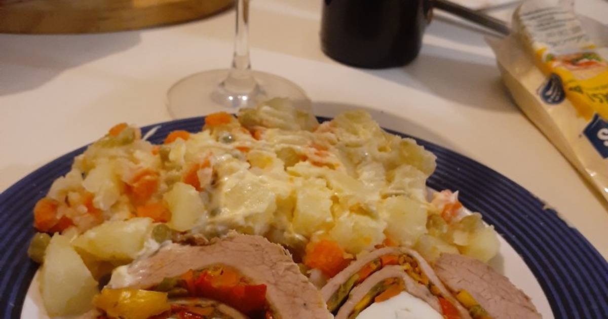 Carne a la olla con ensalada rusa - 12 recetas caseras- Cookpad