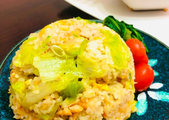 Arroz frito con lechuga Chāhan Japonés LETASU CHAJAN🇺🇾🇯🇵レタス炒飯 Receta de ...