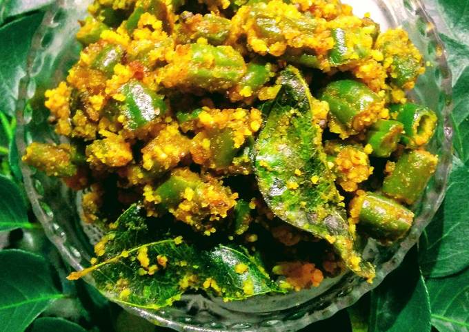 Farasbi Chi Bhaji Beans cooked with peanuts Recipe by Subhalaxmi ...