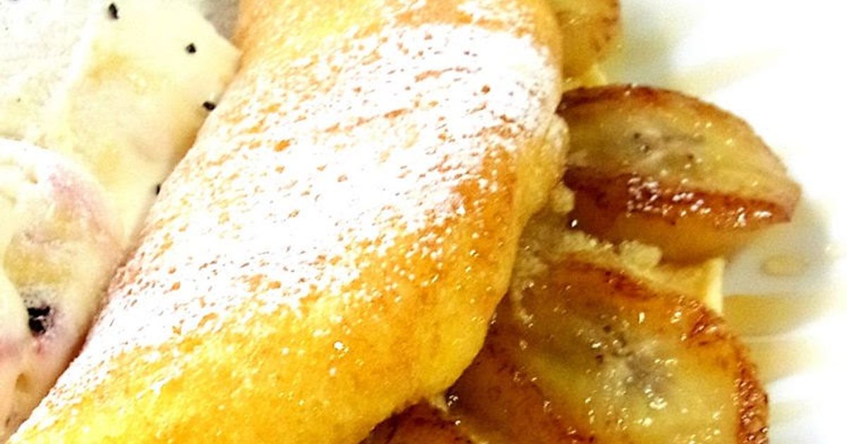 Half Cooked Omelet Cake With Caramelized Bananas Recipe By Cookpad.Japan