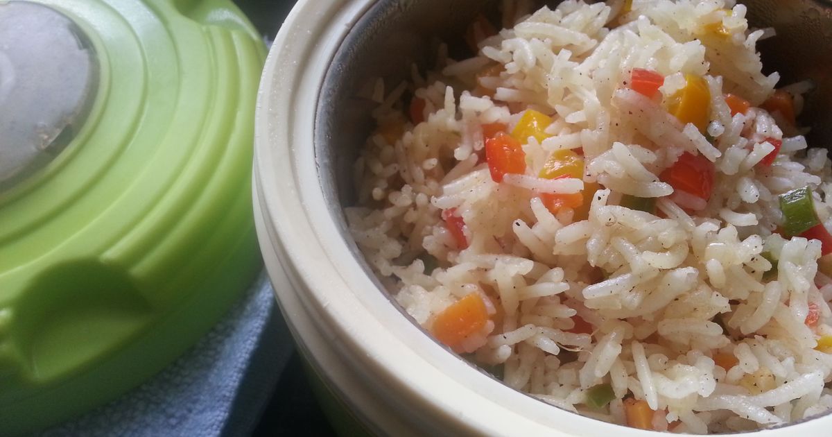 Capsicum Fried Rice / Tricolor Rice Recipe by Anuradha Sridharan - Cookpad