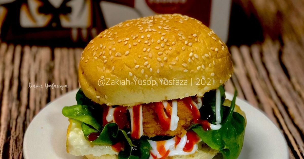 Resipi Burger Ayam Mudah (Leftover Kfc Fried Chicken) oleh Dapur ...