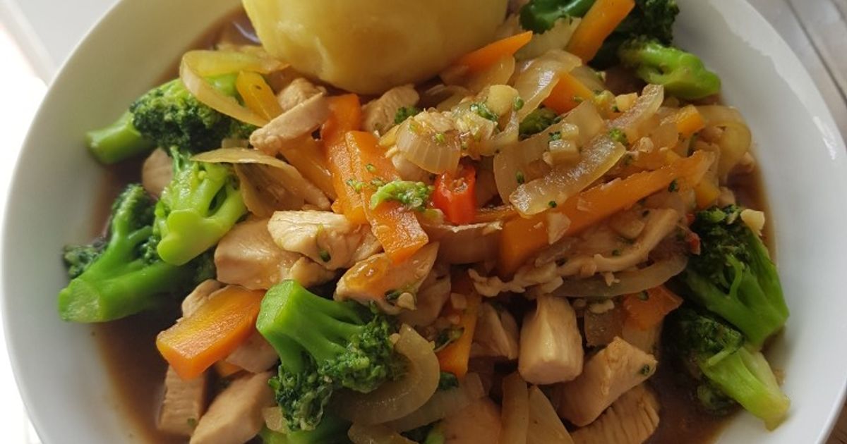 Resep Dada Ayam Brokoli Wortel Saus Teriyaki With Mashed Potato oleh ...