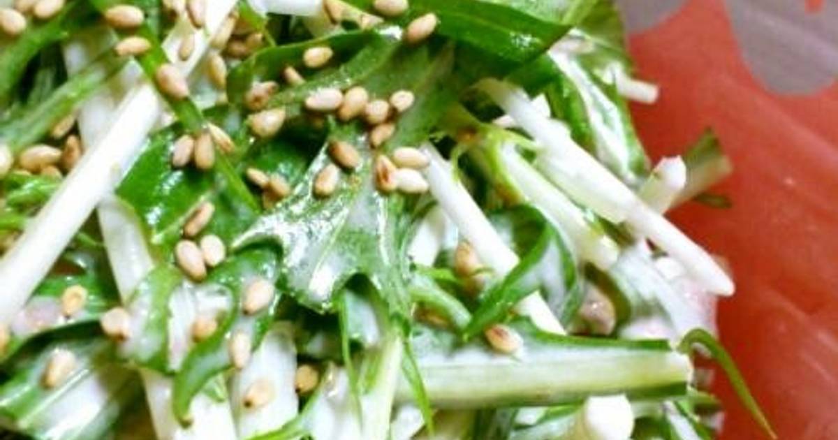 Crispy Mizuna Salad with Plum-Mayonnaise Dressing Recipe by cookpad ...
