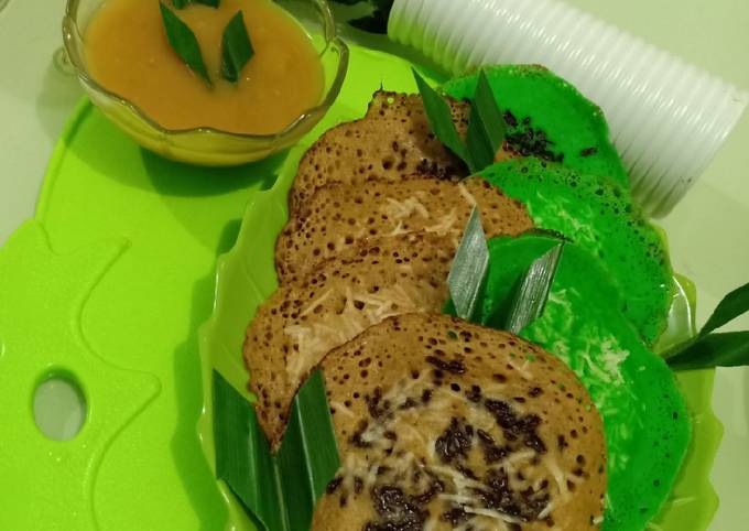 Resep Serabi mocca pandan kinca coklat keju oleh AURORA - Cookpad