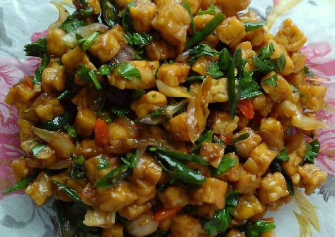 Resep Tempe orek cabai ijo oleh Eka Pitaloka - Cookpad