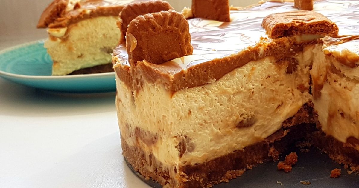 Biscoff Cheesecake, τσιζ κέικ με κρέμα μπισκότου και λευκή σοκολάτα ...