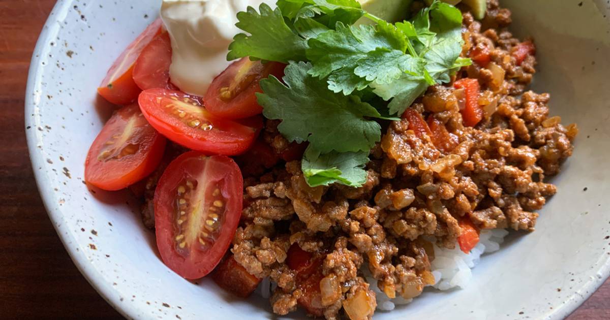 Mexican Inspired Beef Mince Rice Bowl Recipe by Hiroko Liston - Cookpad