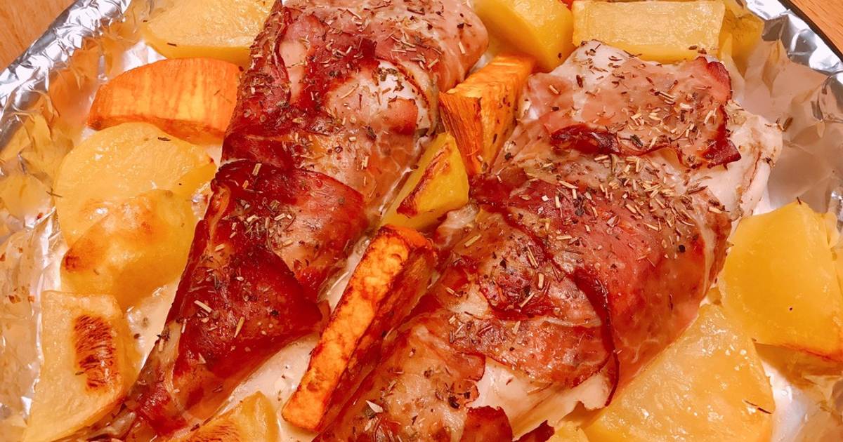 Cách Làm Món Món Pháp - Cá Thầy Tu Bọc Bacon Nướng Lá Thơm của Dory ...