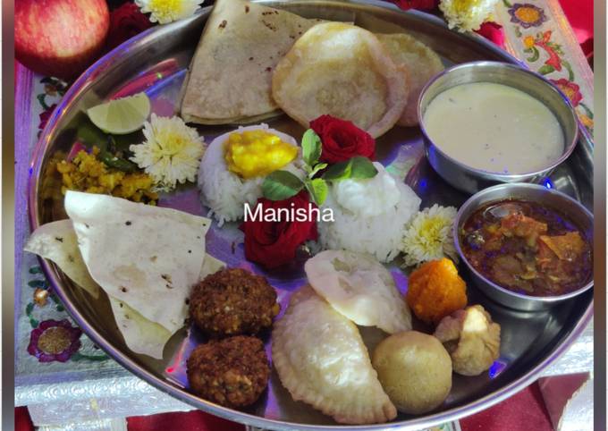 Ganesh Chaturthi Special Thali Recipe by Manisha Malvi Angaitkar - Cookpad