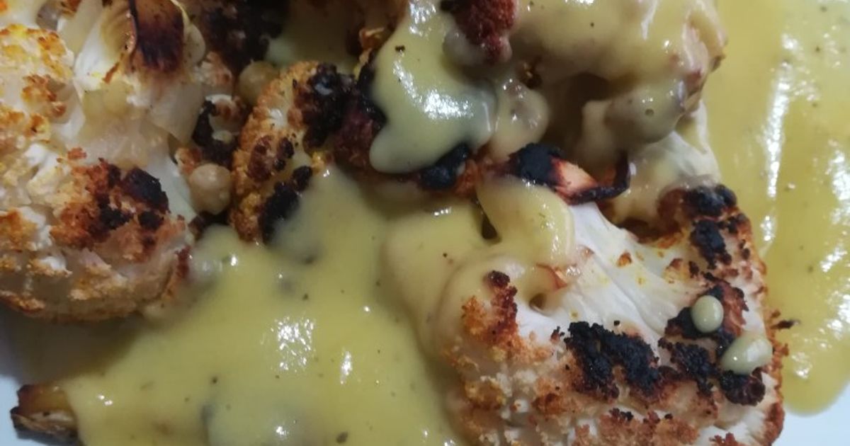 Coliflor Asada Con Salsa De Manzana Receta de Marta- Cookpad