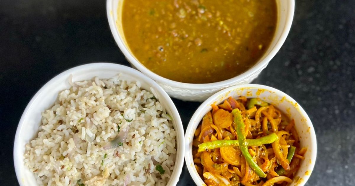 Horse Gram Daal With Brown Jeera Rice & Spicy Onion 🧅 Pickle Recipe by ...