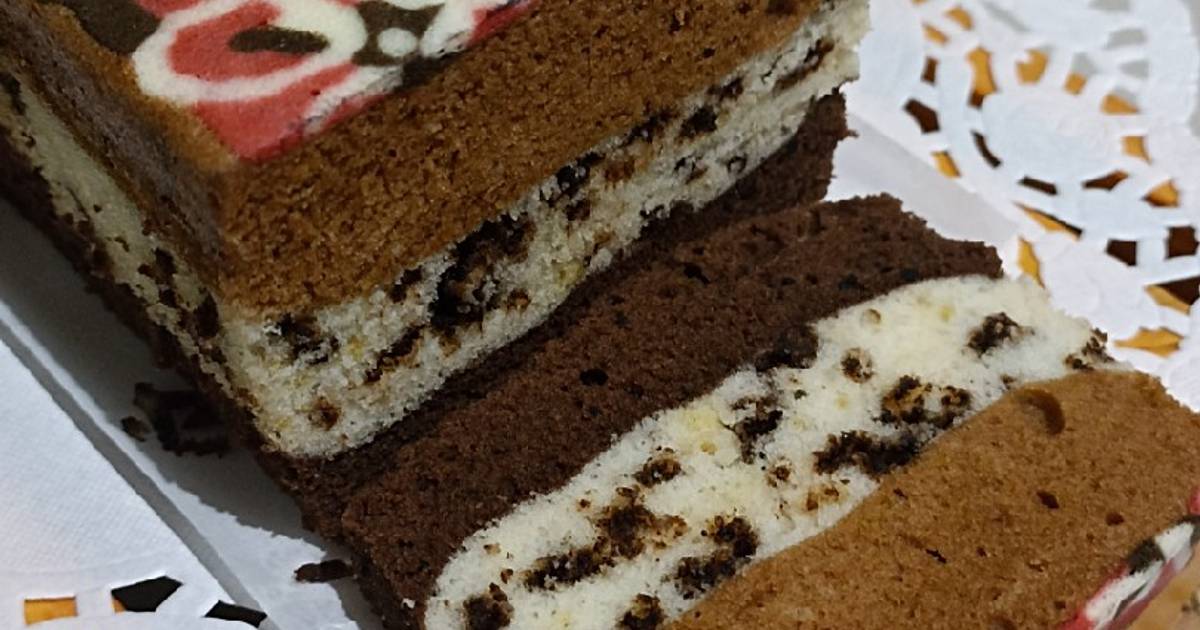 Resep Cake batik lapis coklat mocca oleh Devi Aini - Cookpad