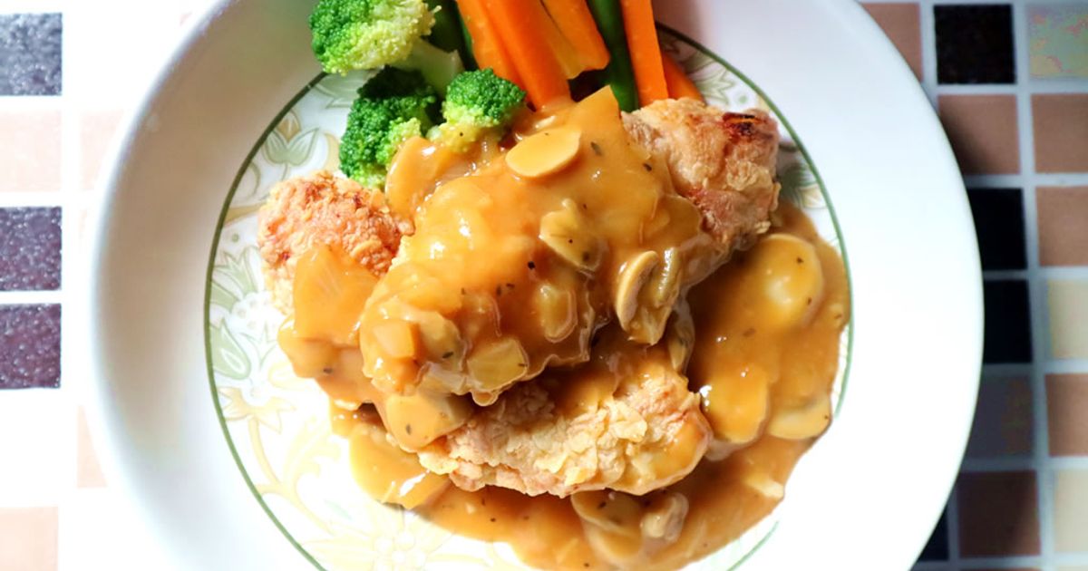 Resep Steak Ayam Crispy Saus Jamur oleh Dapur Adis - Cookpad