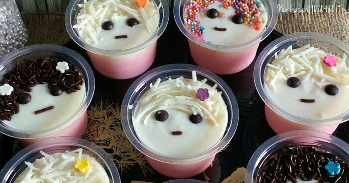 Resep puding strawberry vla vanila rumahan enak dan mudah - Cookpad