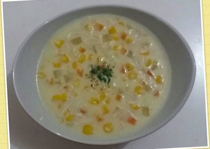 Resep Chicken Corn Cream Soup oleh Cicilia JFC - Cookpad