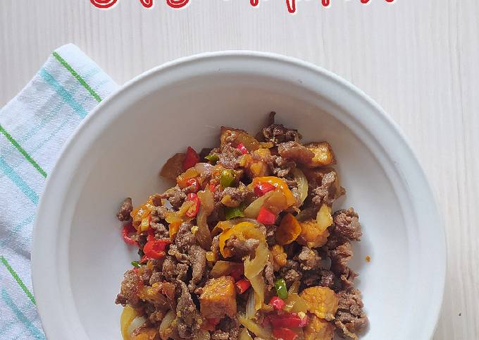 Resep Beef Slice Tempe Pedas oleh Saomi Mayhai - Cookpad